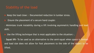 Biomechanics of lifting | PPTX