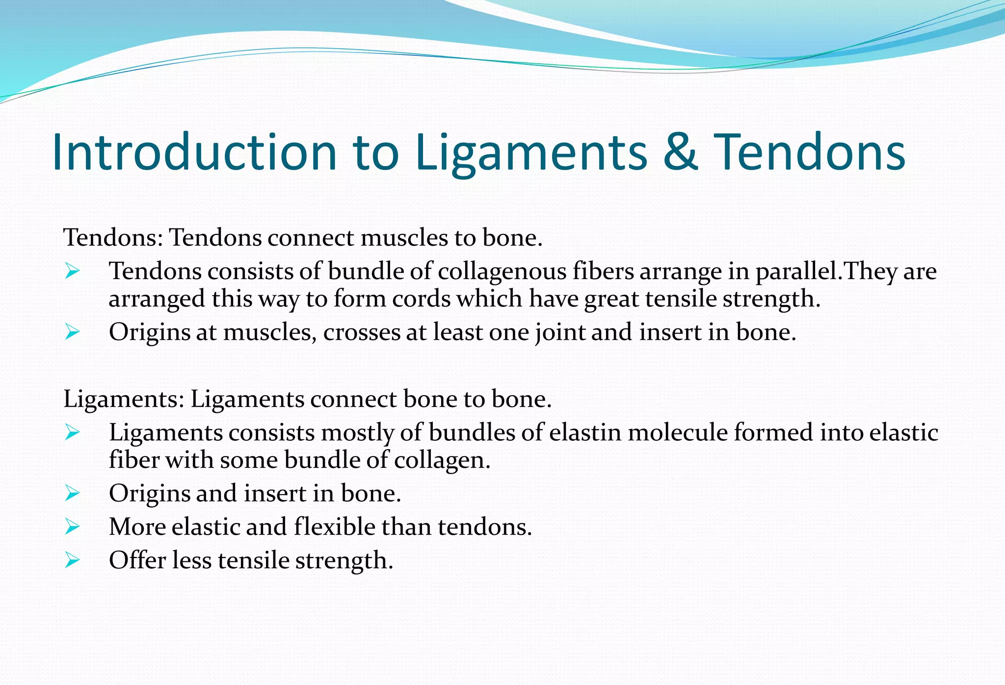 Biomechanics of ligaments & tendons | PPTX
