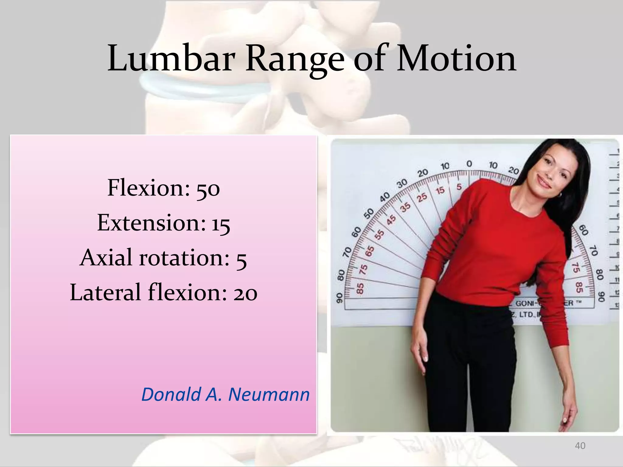 Biomechanics of lumbar spine | PPTX