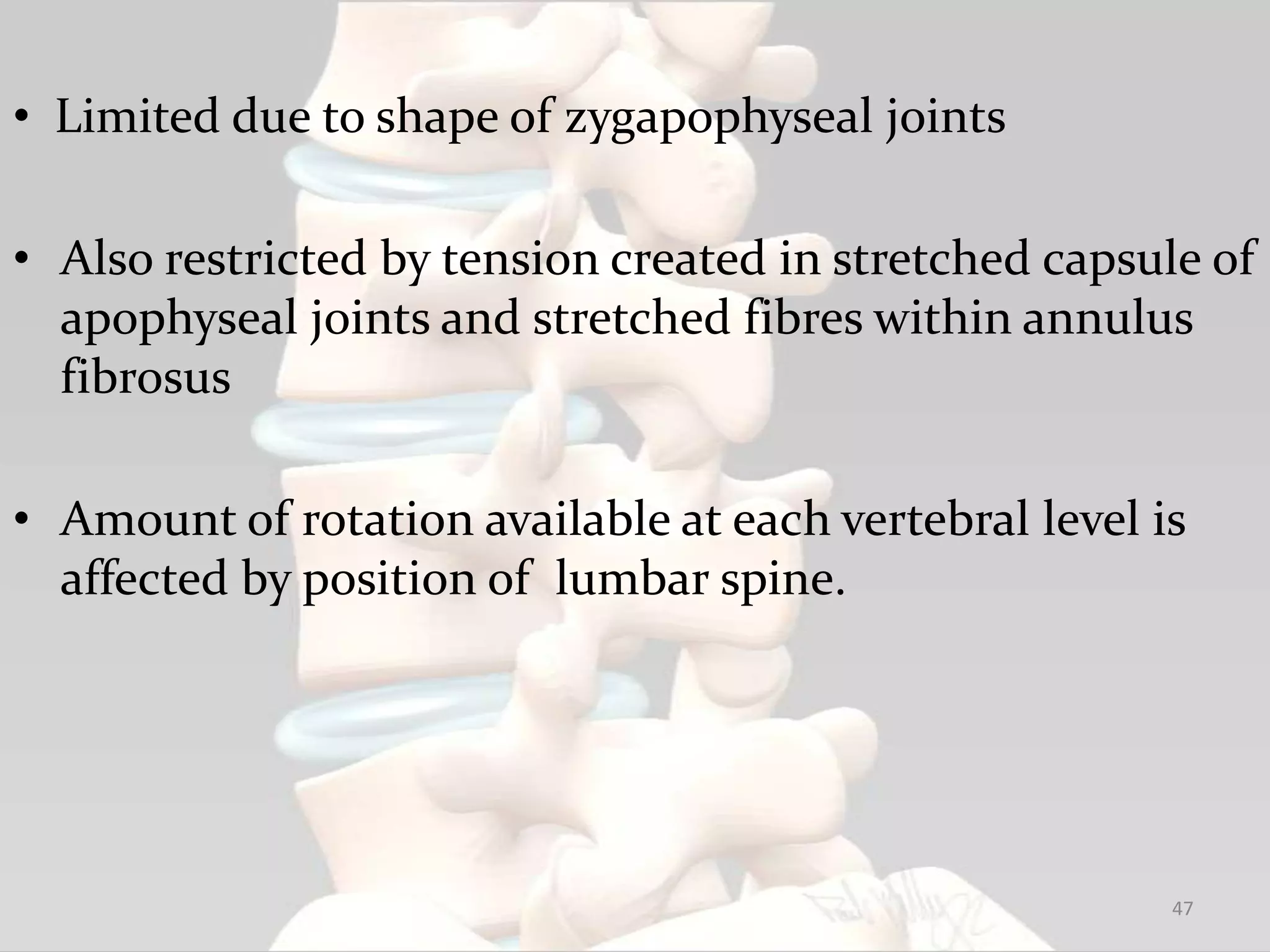 Biomechanics of lumbar spine | PPTX