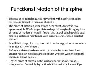 Biomechanics of lumbar spine 4th sem Dpt | PPTX