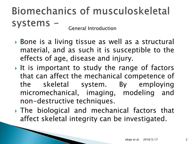 Biomechanics of musculoskeletal system | PPTX