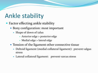 Bio-mechanics of the ankle joint | PPTX
