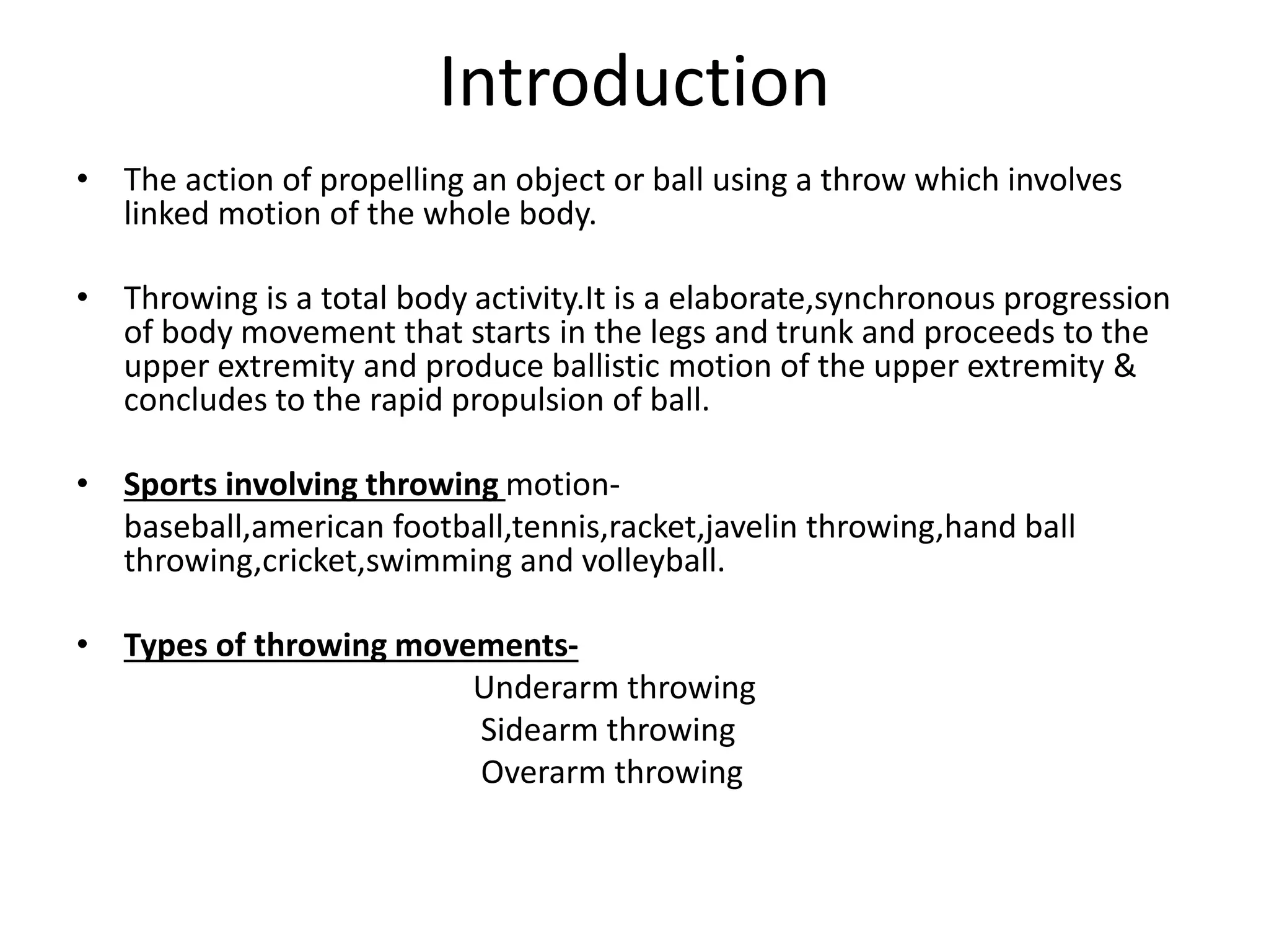 Biomechanics of Throwing | PPTX