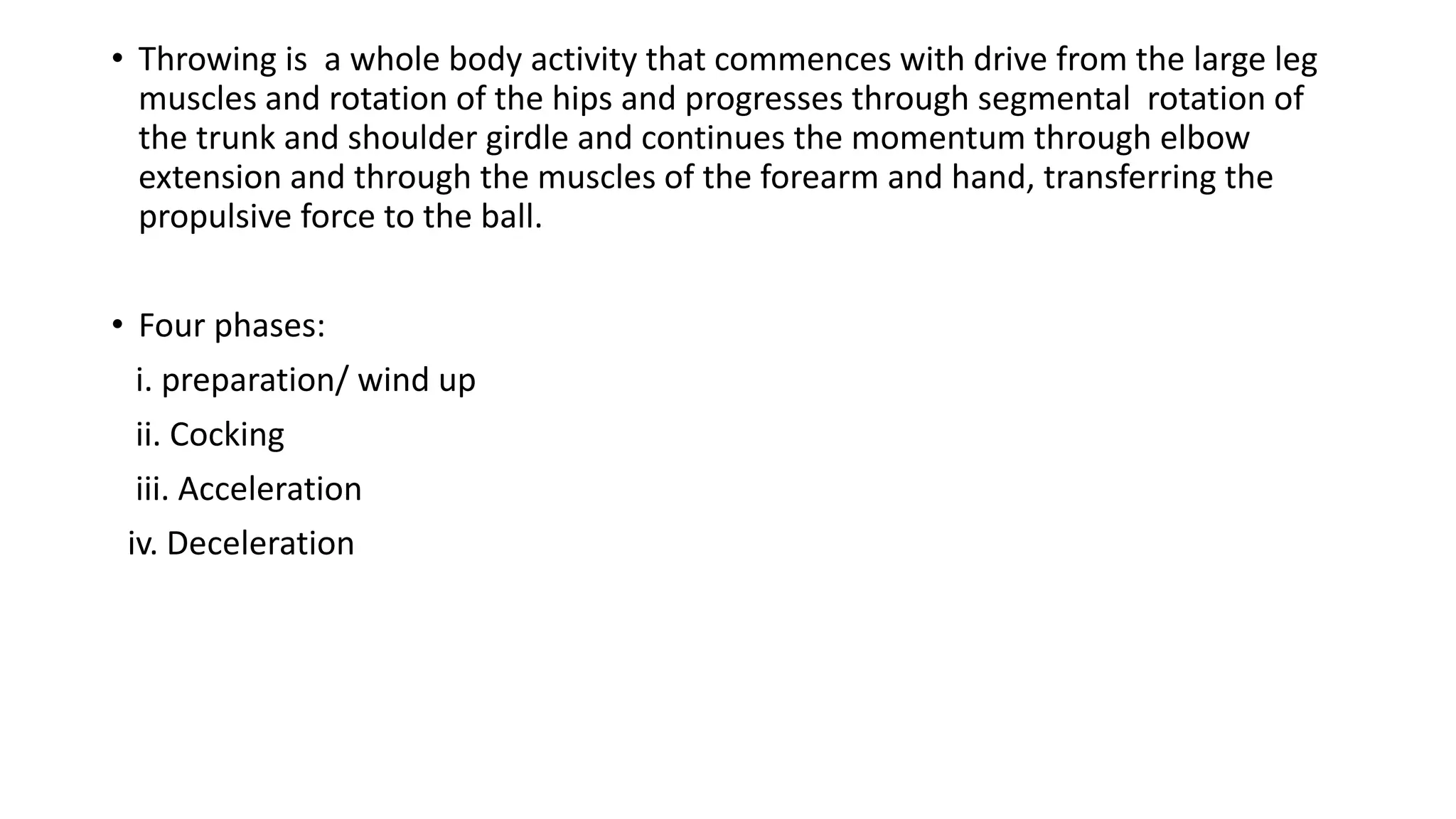 Biomechanics of throwing | PPTX