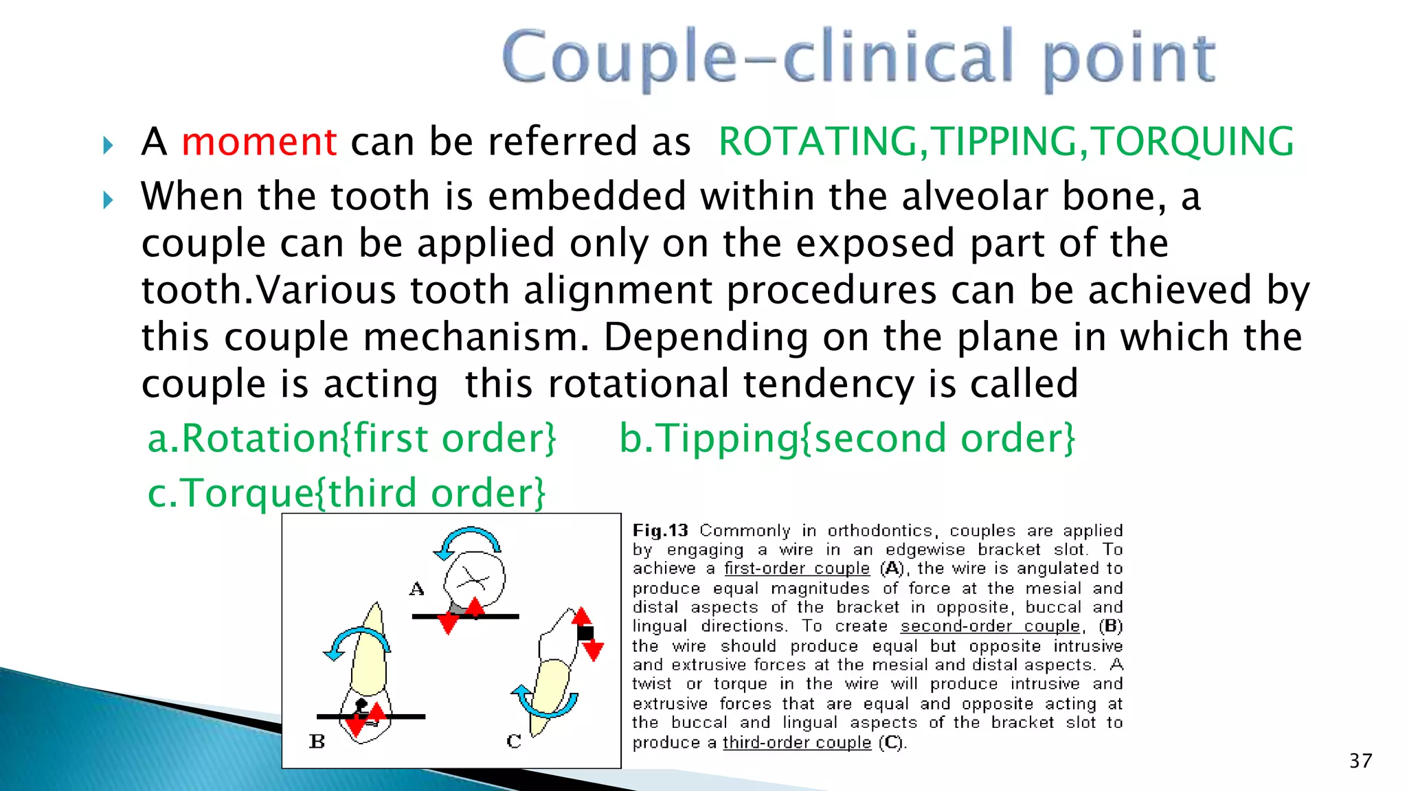 Orthodontic tooth movements and biomechanics. | PPTX