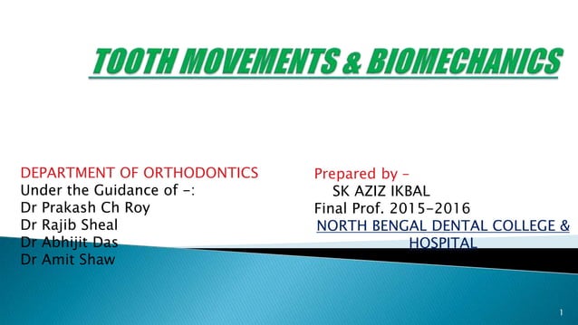 Orthodontic tooth movements and biomechanics. | PPTX | Dental Health ...