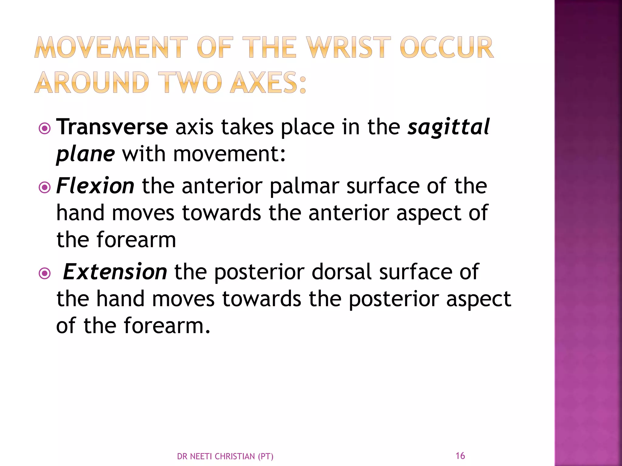Biomechanics of wrist complex | PPTX