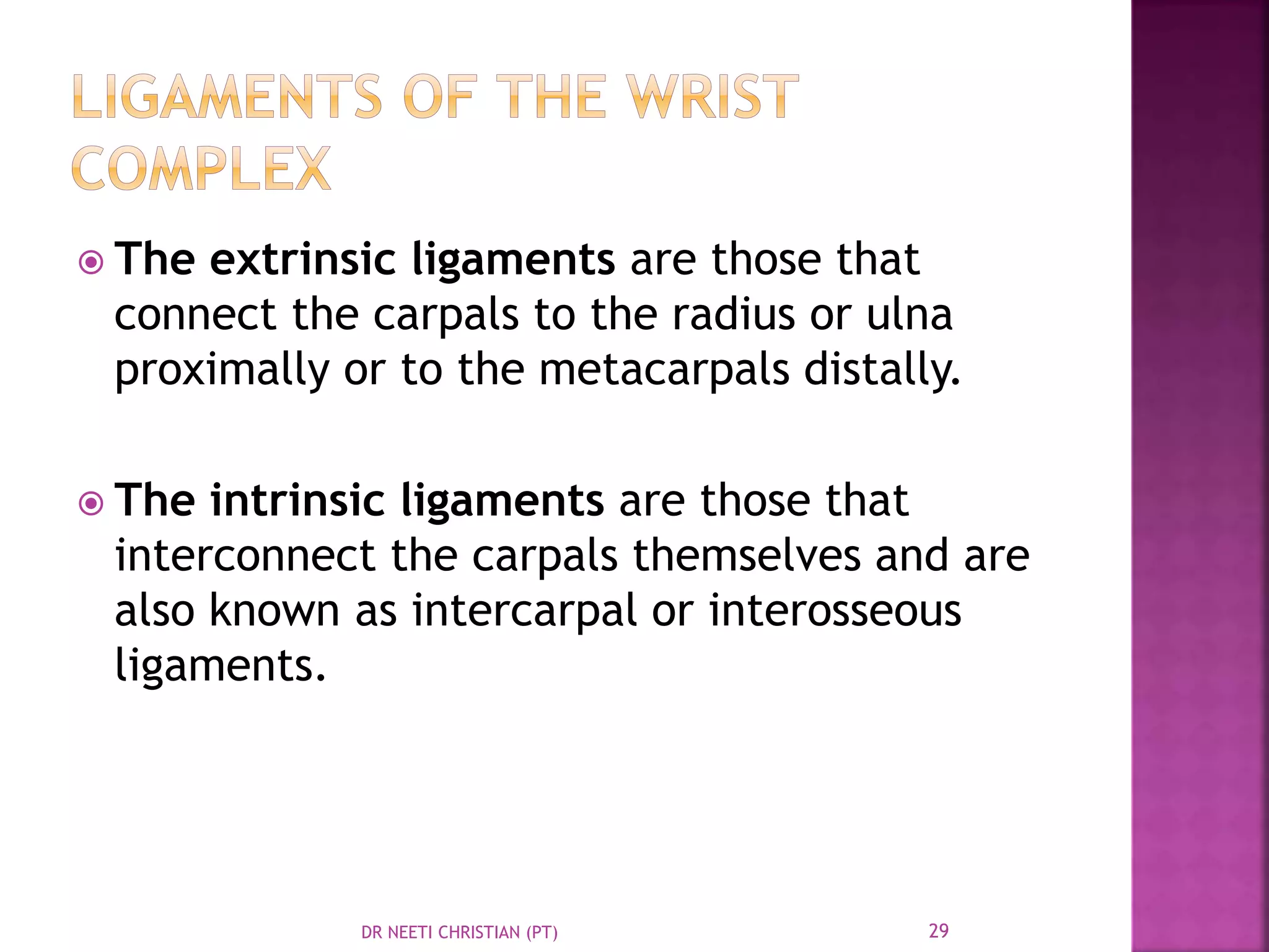 Biomechanics of wrist complex | PPTX