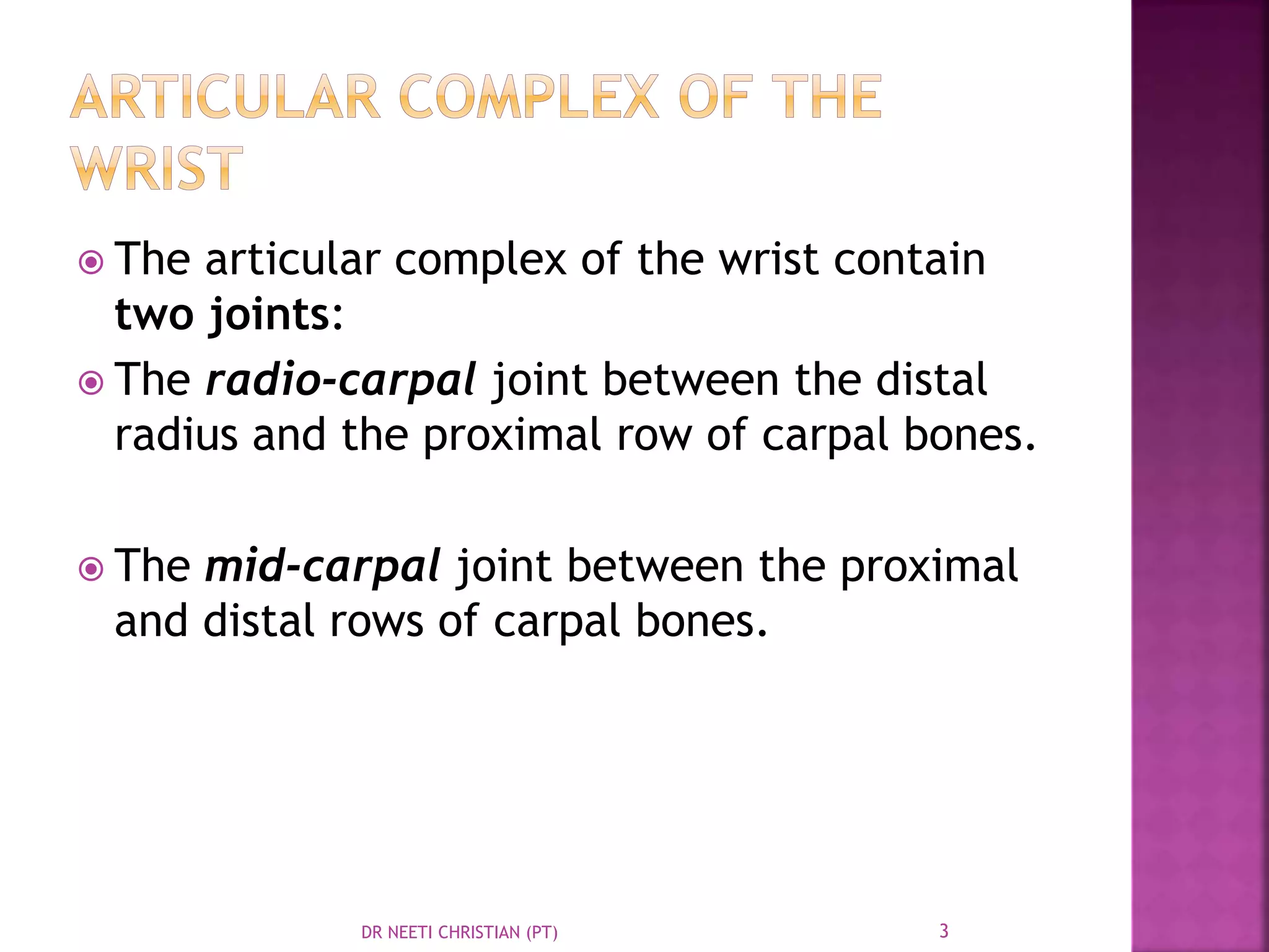 Biomechanics of wrist complex | PPTX