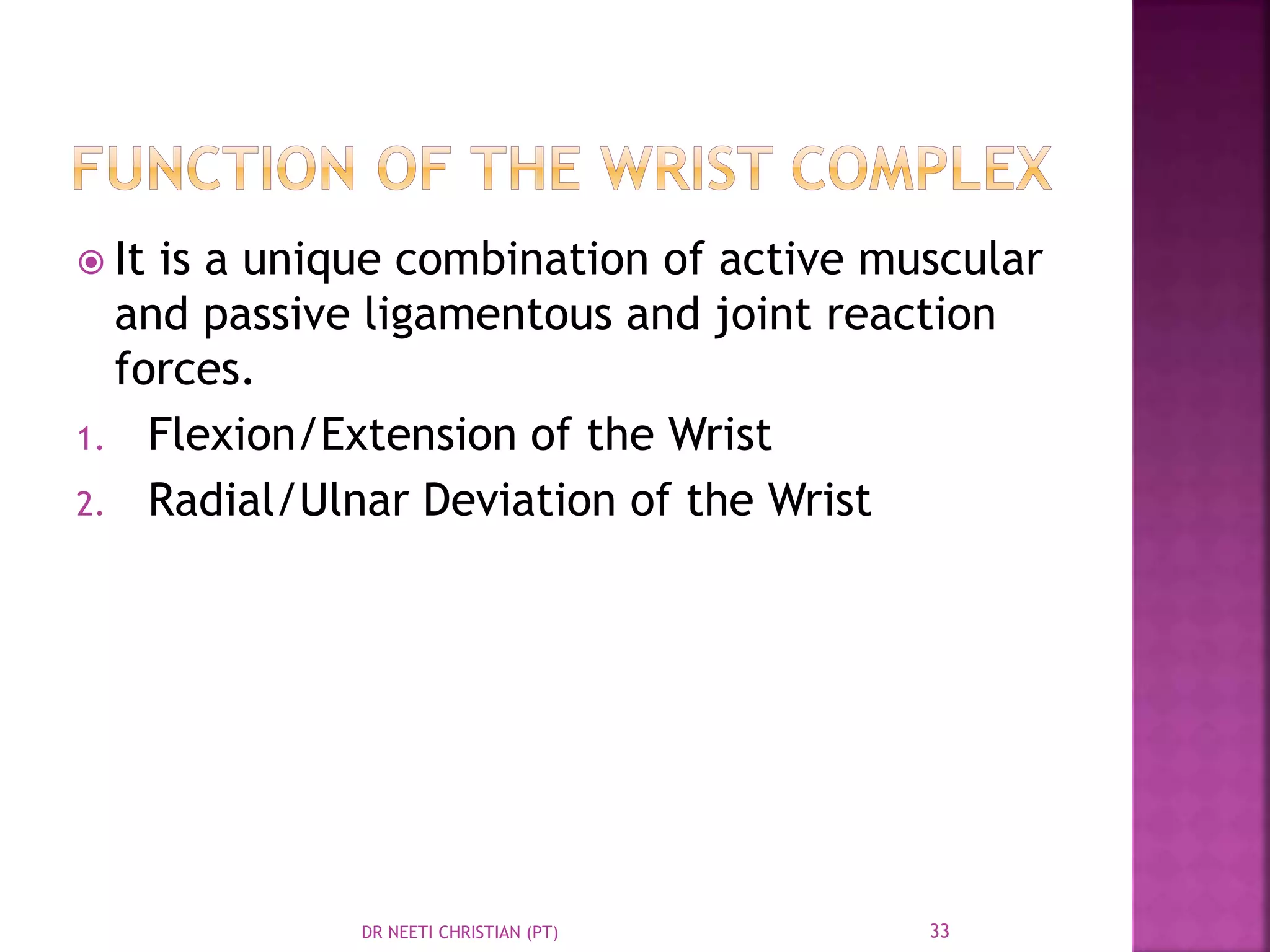 Biomechanics of wrist complex | PPTX