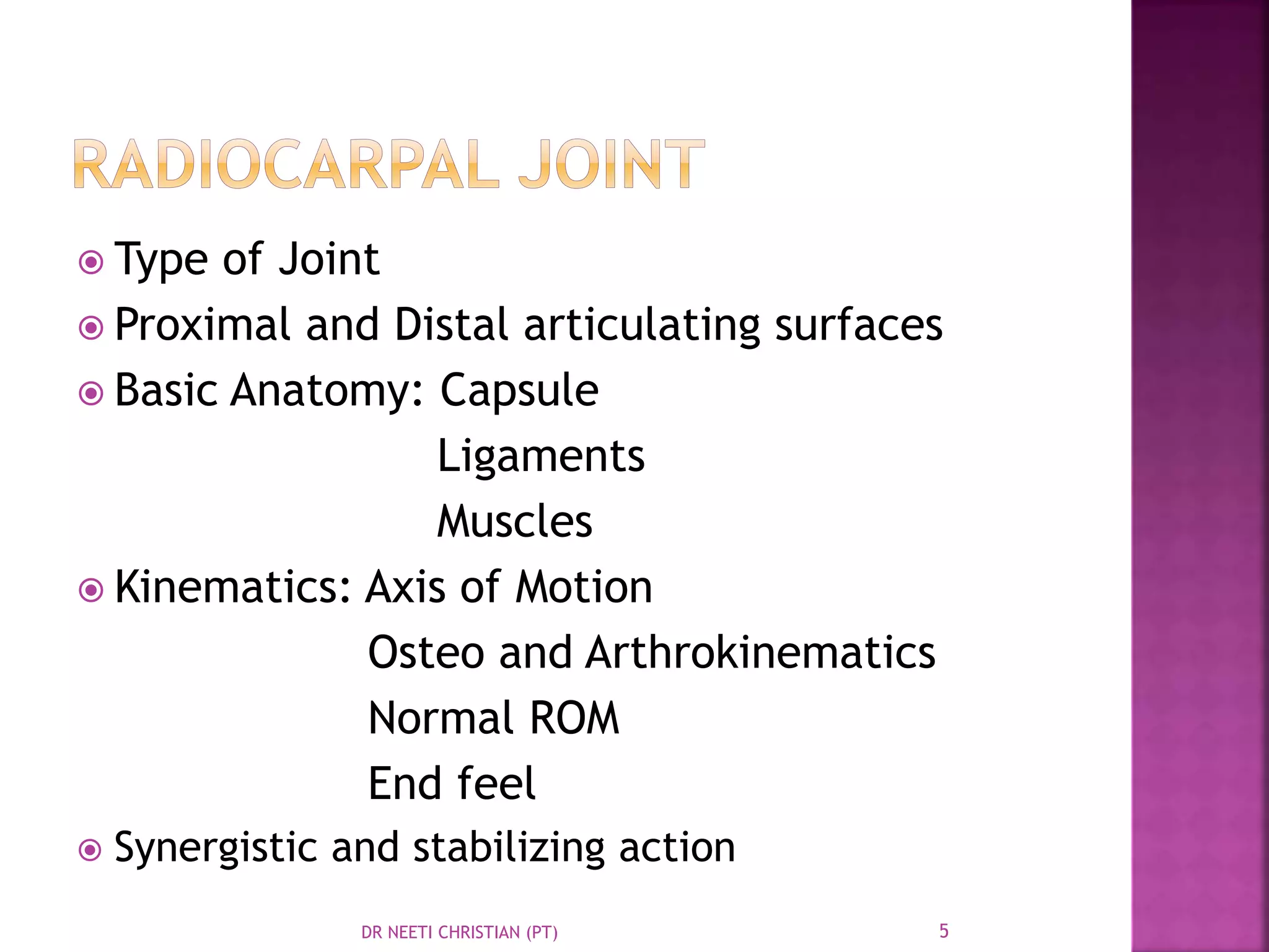 Biomechanics of wrist complex | PPTX