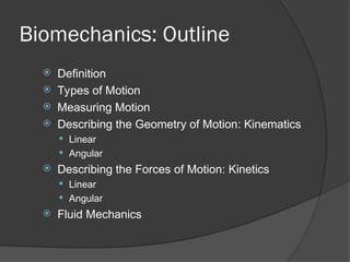 biomechanics outline and lecture. powerpoint | PPT