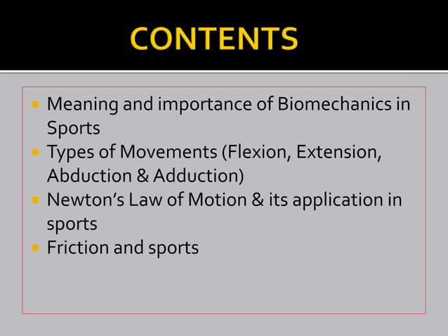 Biomechanics & Sports For Class Xii | PPTX