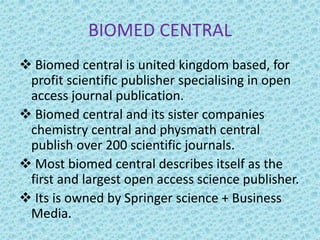 Biomed central | PPT
