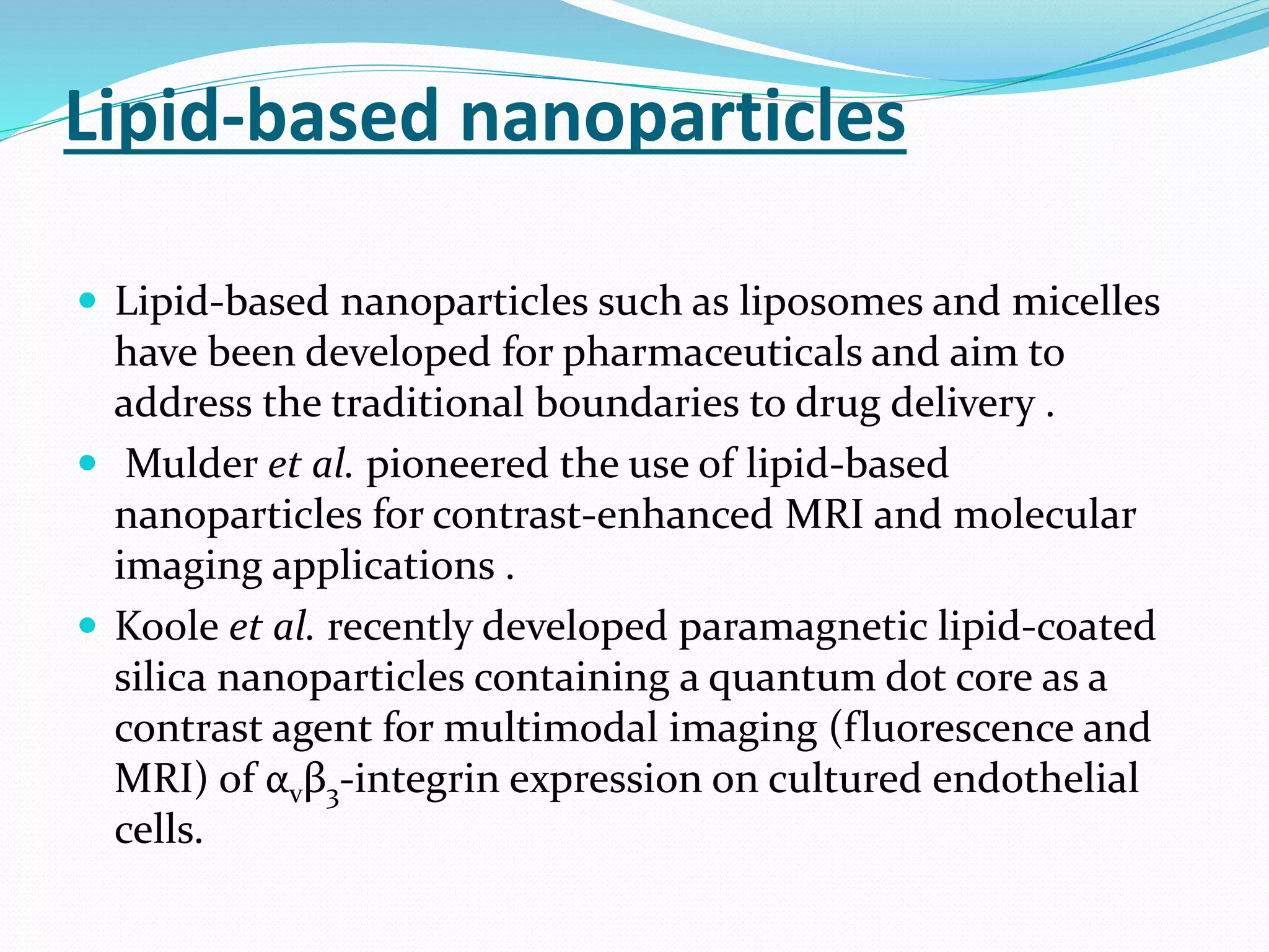 Biomedical applications of nanoparticles | PPTX