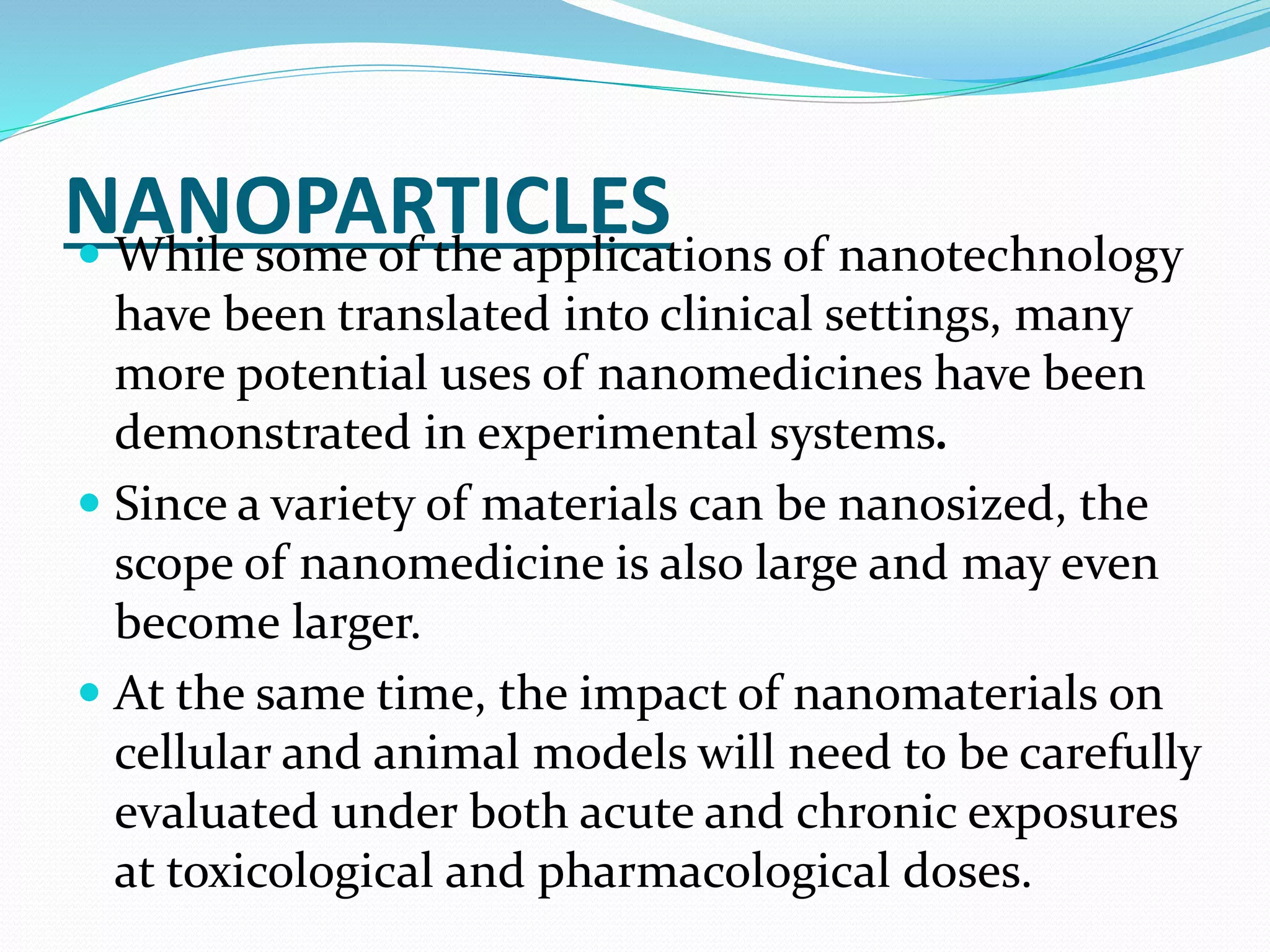 Biomedical applications of nanoparticles | PPTX