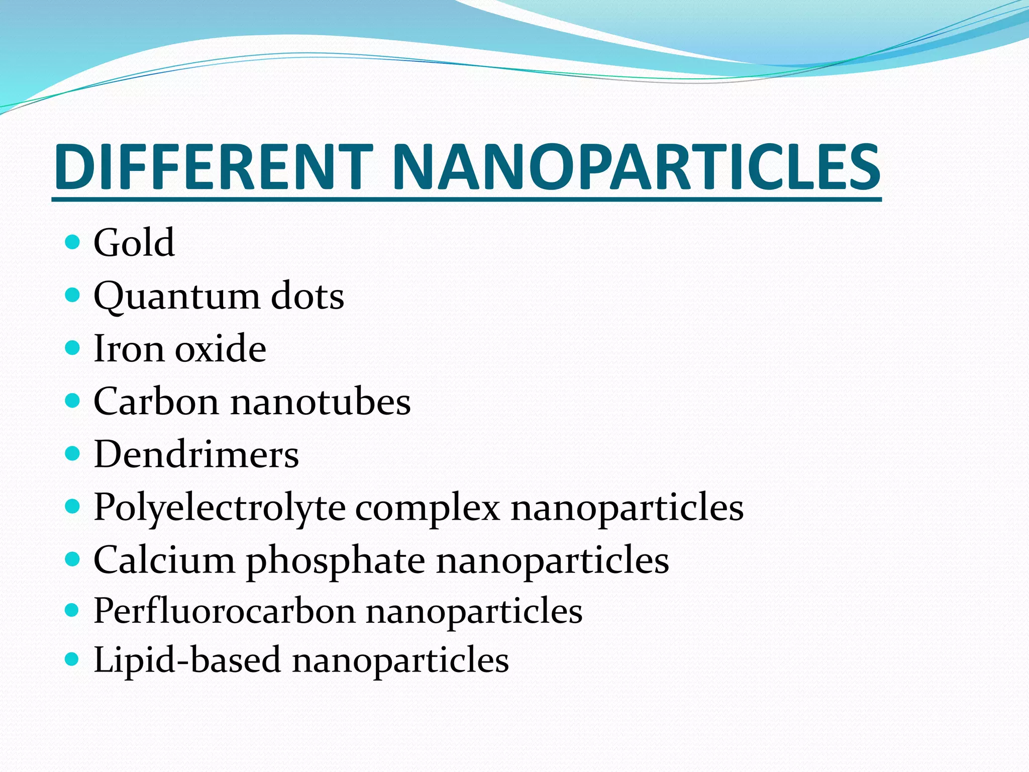 Biomedical applications of nanoparticles | PPTX