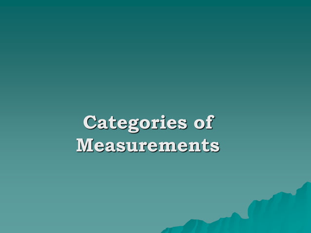 Biomedical categories of measurements | PPT