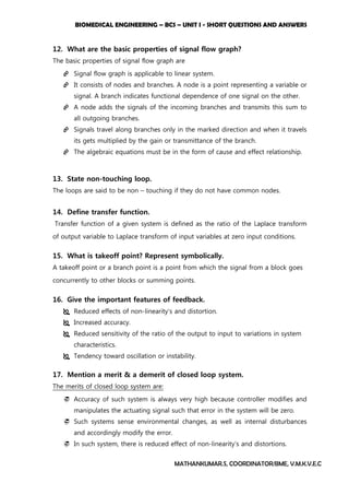 Biomedical Control Systems - SYSTEM CONCEPTS (Short Questions & Answers ...