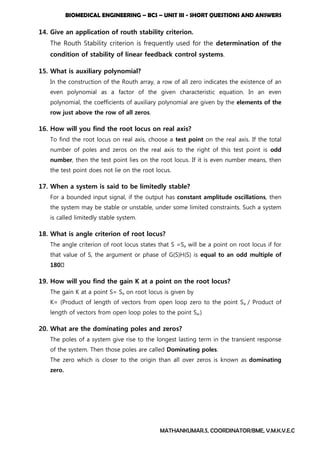 Biomedical Control Systems - THE CONCEPT OF STABILITY & ROOT LOCUS ...
