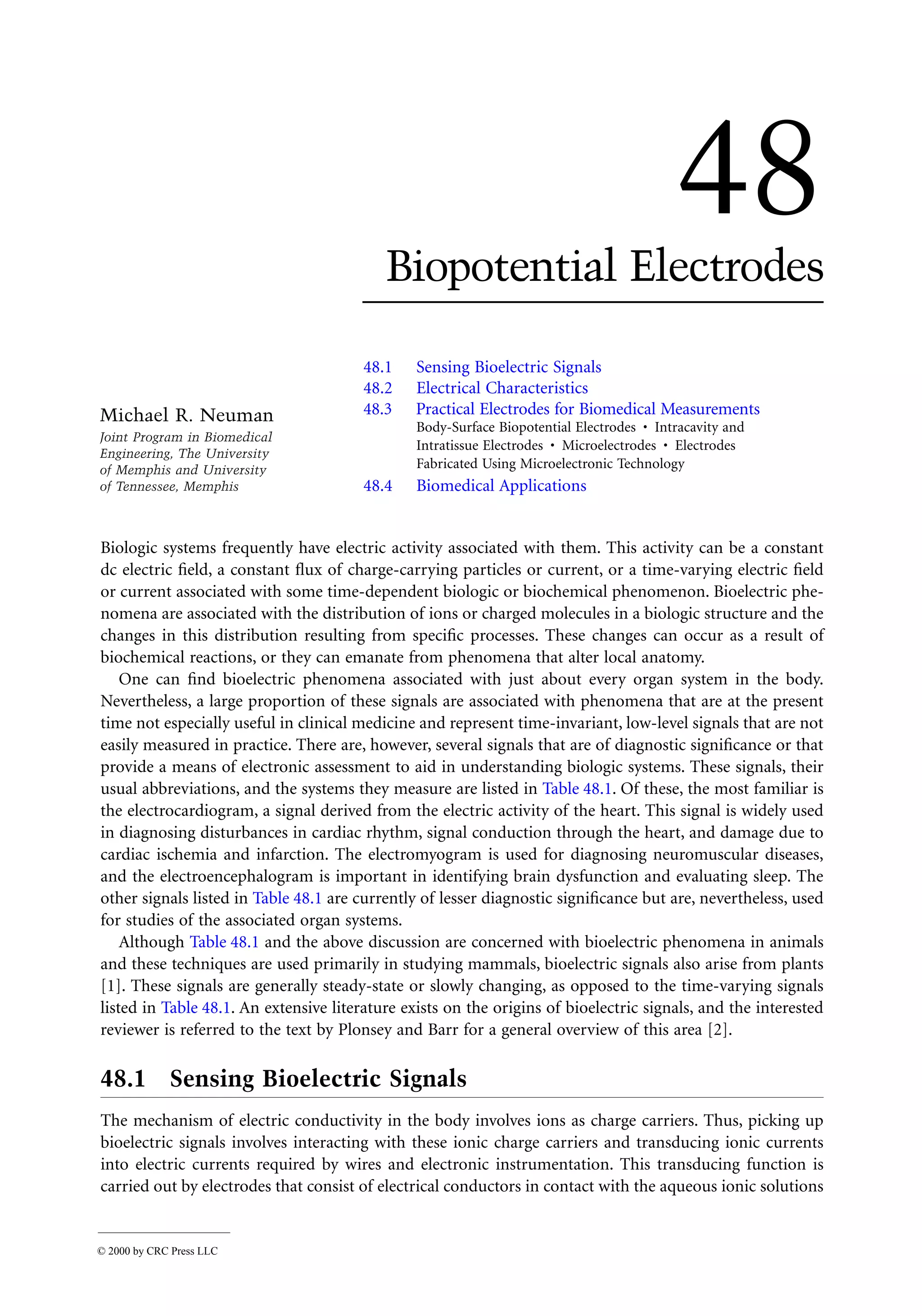Biomedical electrodes | PDF