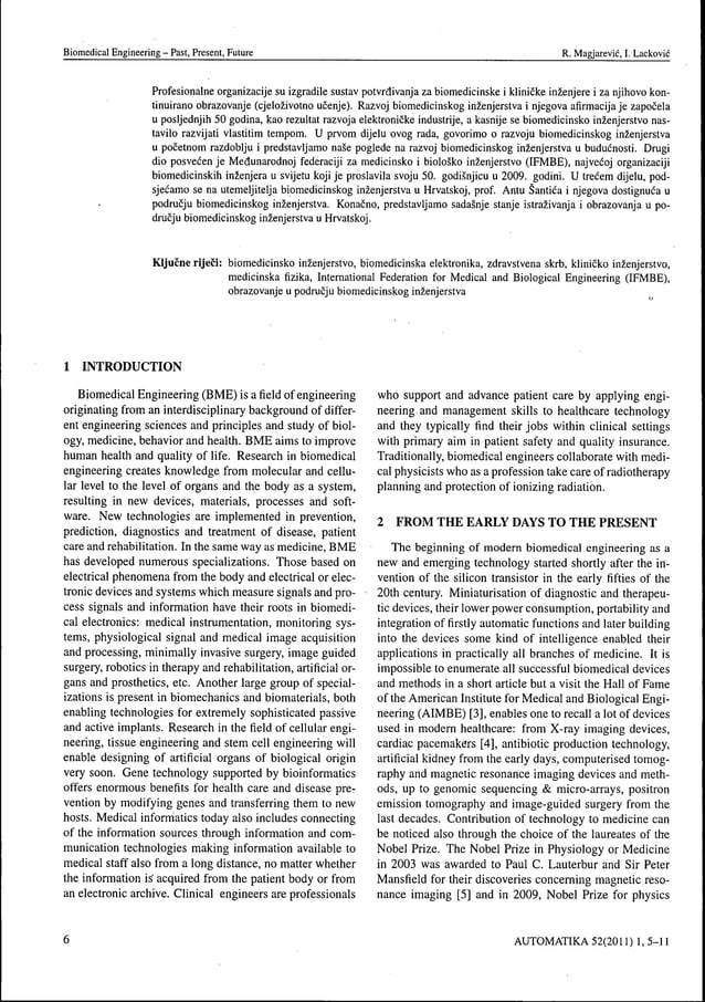 Biomedical engineering | PDF | Biotech and Biomedical Industry | Industries