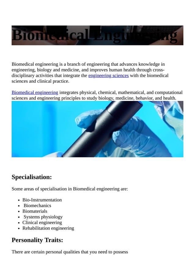 Biomedical Engineering | PDF