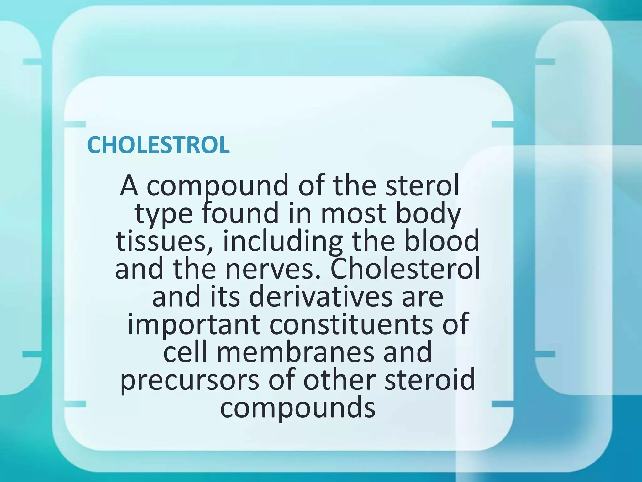 Biomedical importance of cholestrol | PPTX