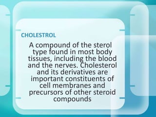 Biomedical importance of cholestrol | PPTX