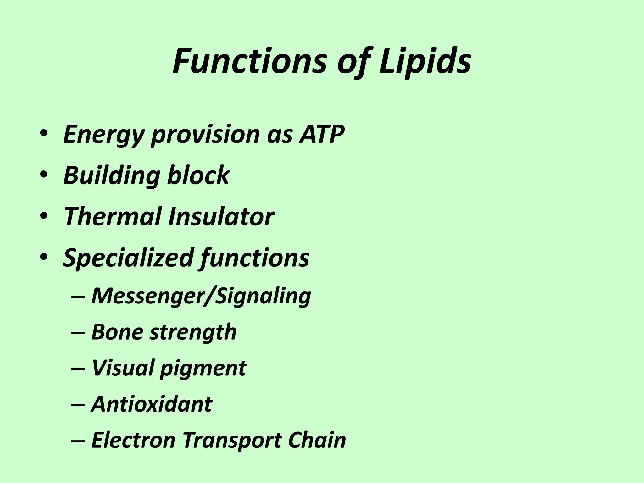 Biomedical importance of lipids lec 2014 | PPT