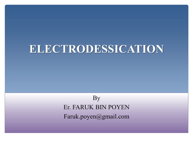 Electrodessication Bio Medical Instrumentation | PDF