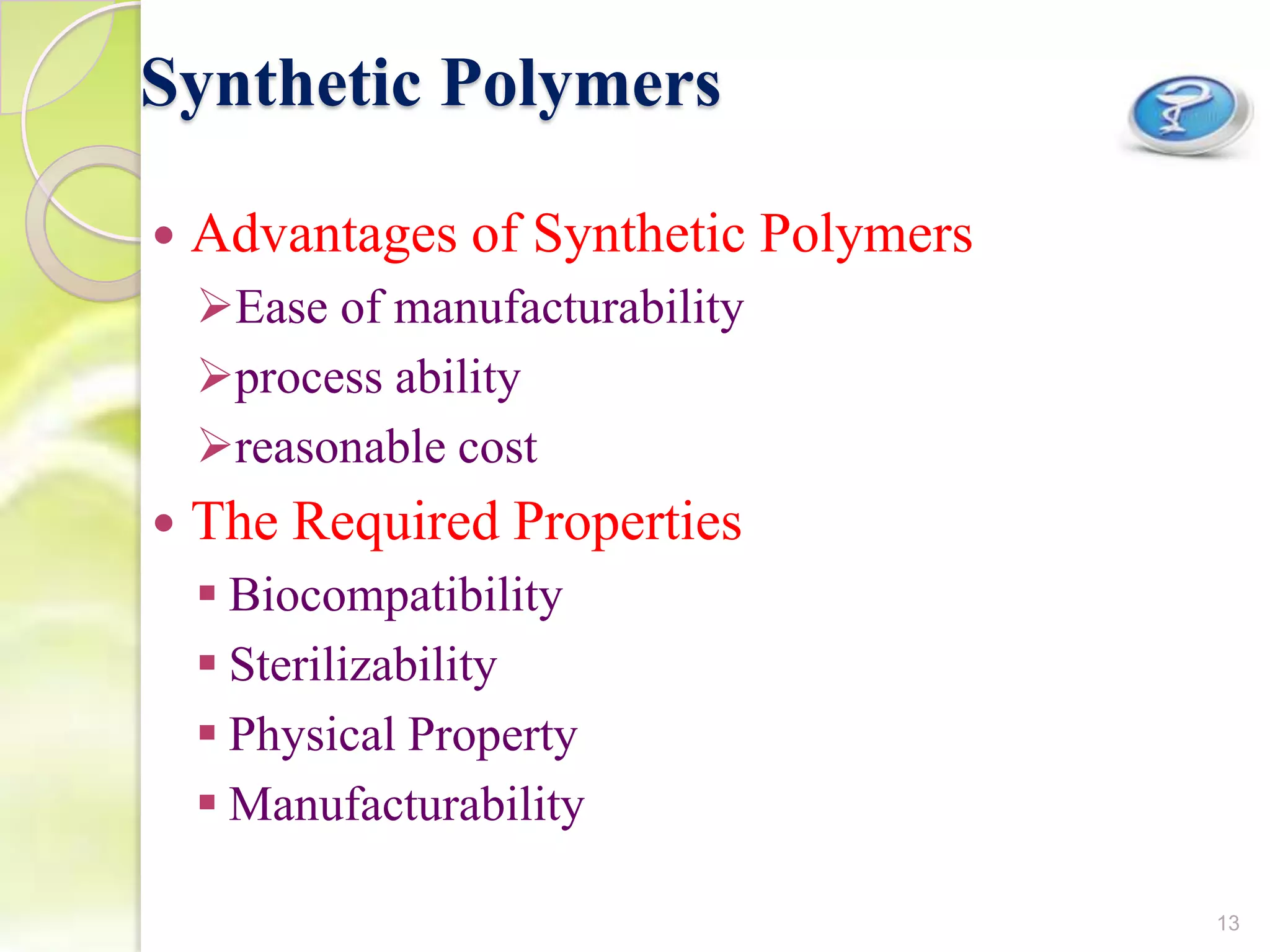 Biomedical polymers | PPTX