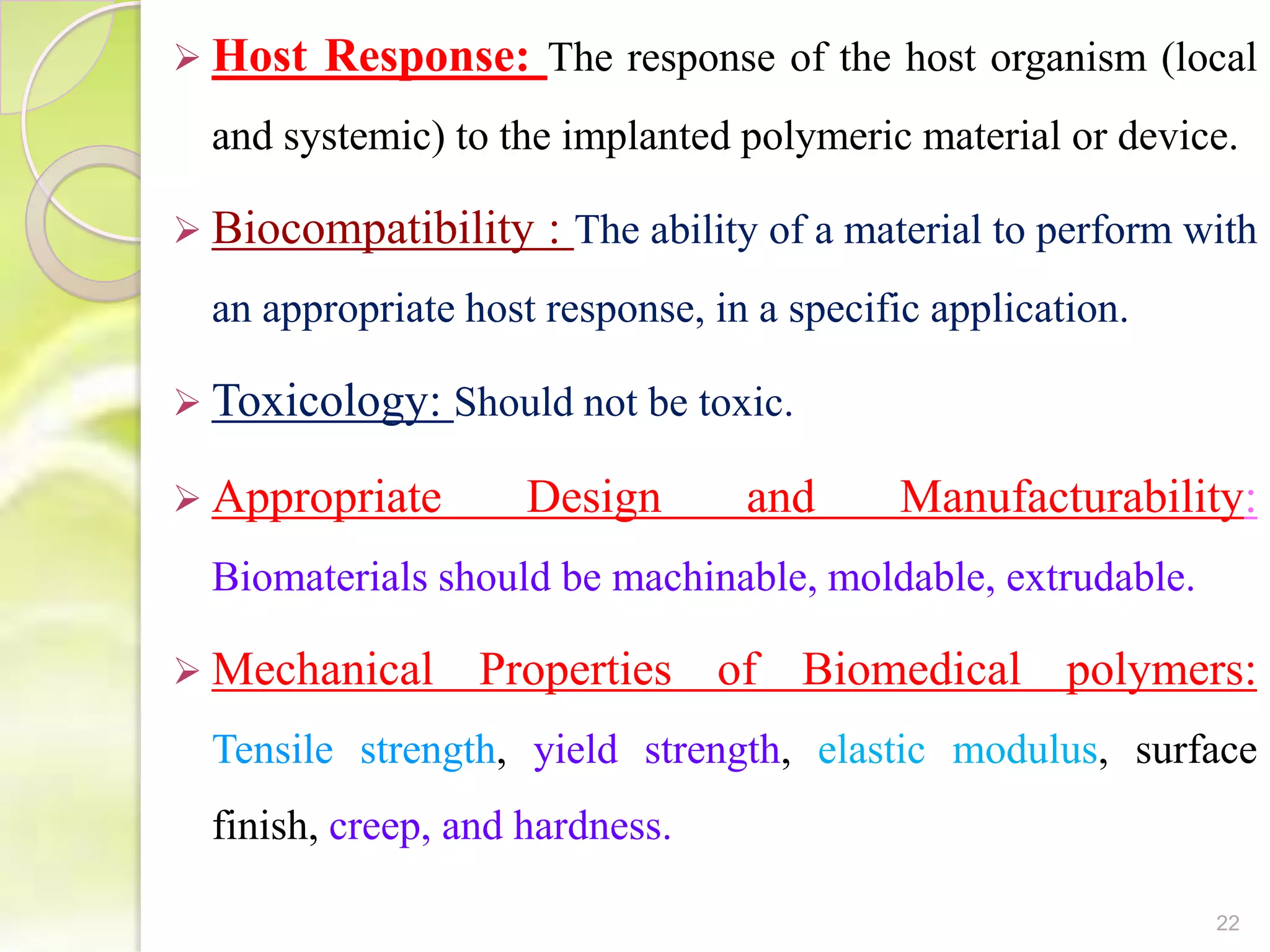 Biomedical polymers | PPTX