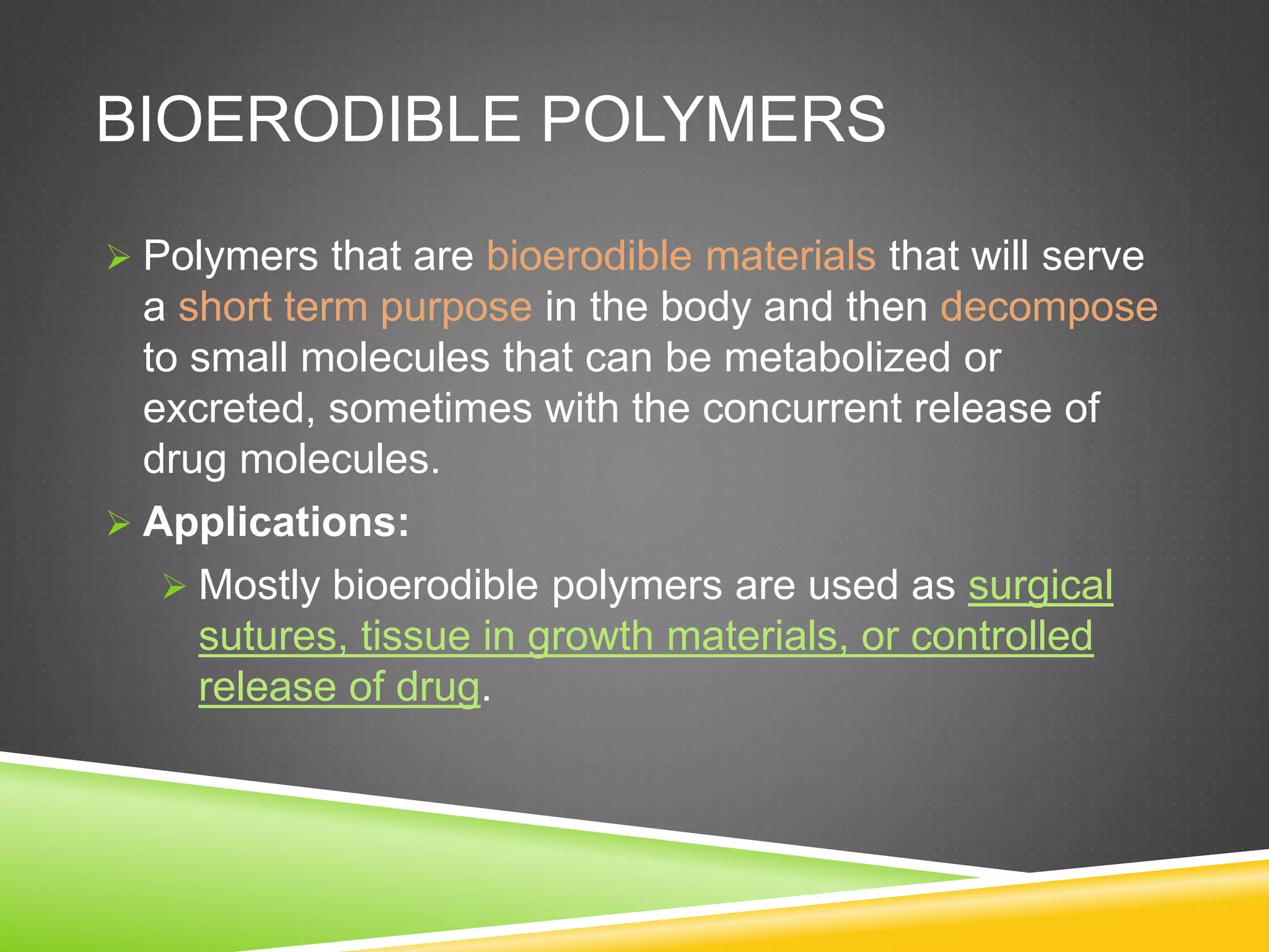 Biomedical polymers | PPTX