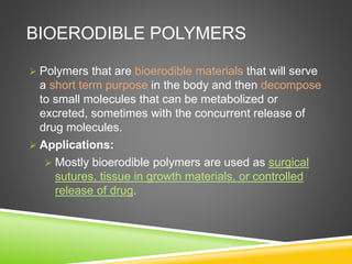 Biomedical polymers | PPTX