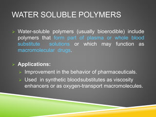 Biomedical polymers | PPTX
