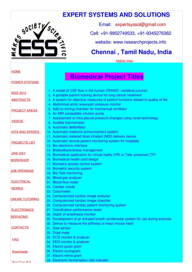 Biomedical projects | PDF