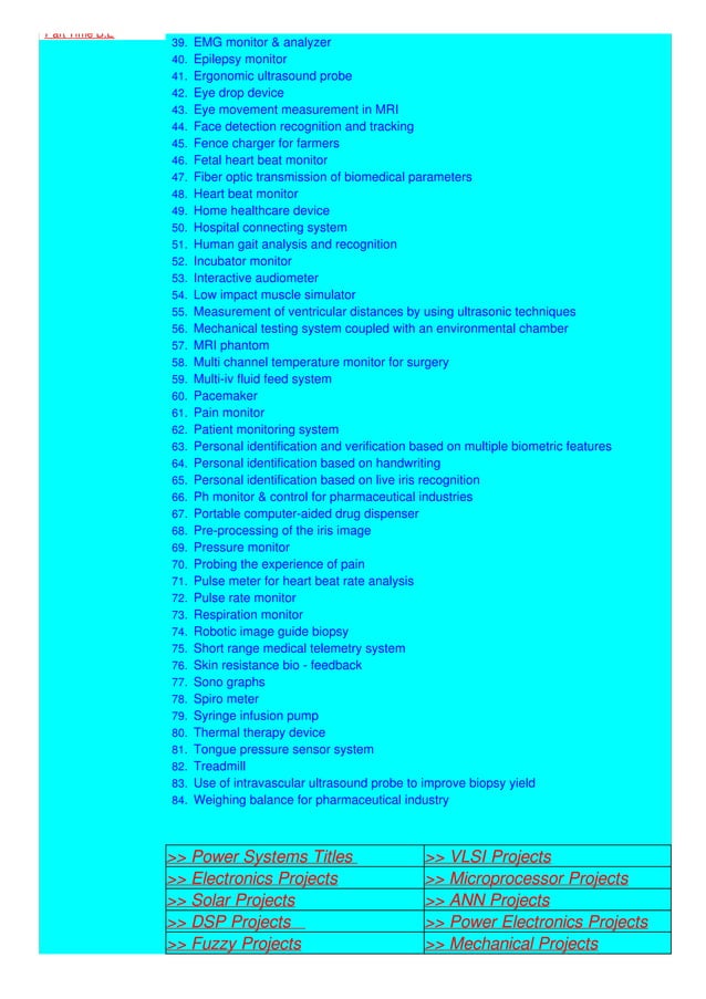 Biomedical projects | PDF