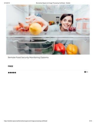 Biomedical Signal and Image Processing Certificate - Edukite | PDF