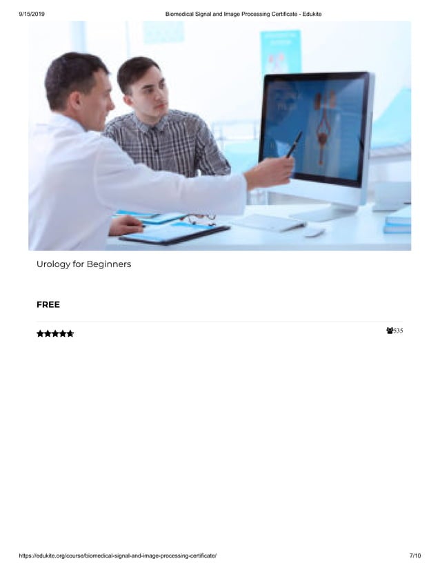 Biomedical Signal and Image Processing Certificate - Edukite | PDF