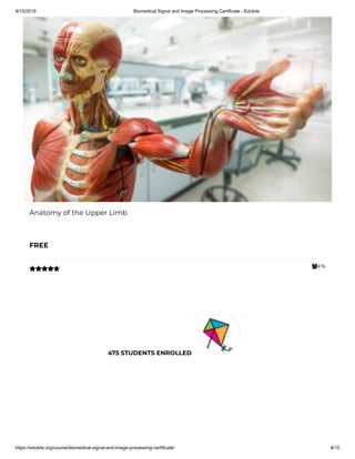 Biomedical Signal and Image Processing Certificate - Edukite | PDF