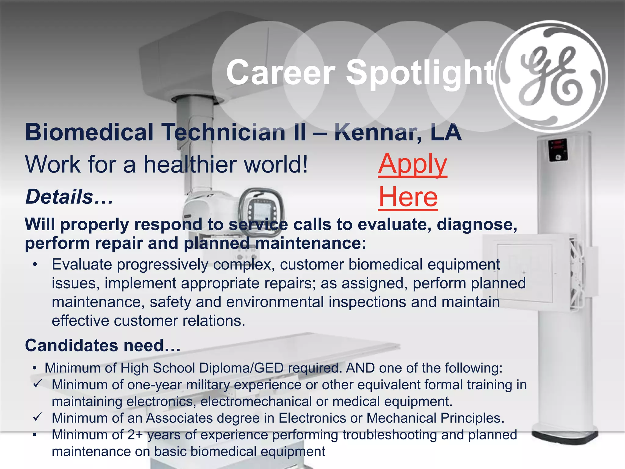 Biomedical Technician II | PPTX