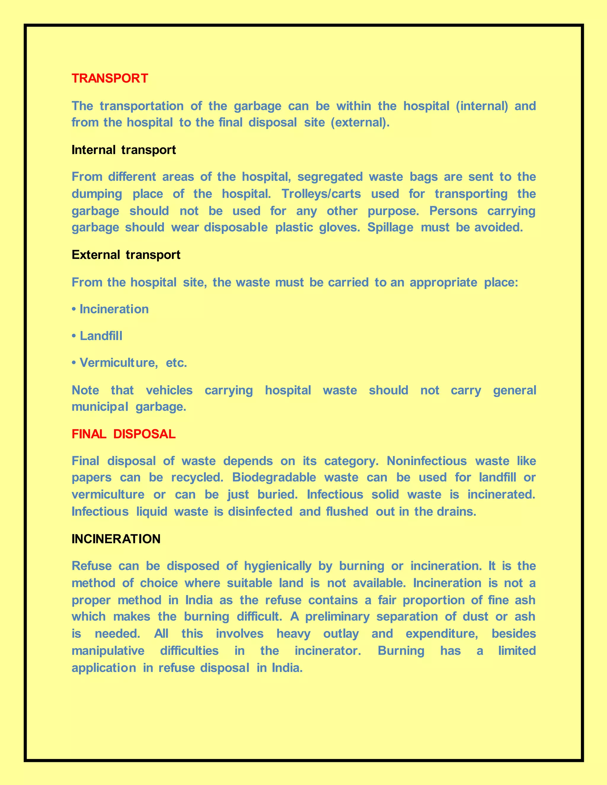 Biomedical waste management | PDF