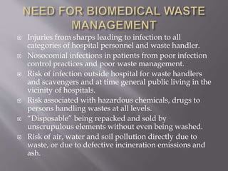 Biomedical waste and its management | PPTX