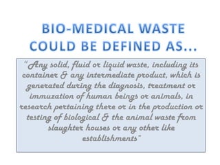 Biomedical waste disposal | PPTX