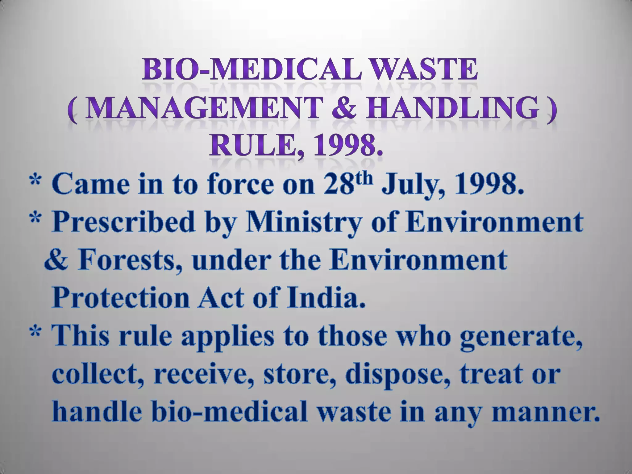 Biomedical waste management | PPT