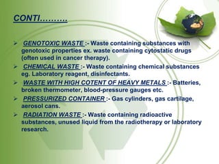 Biomedical waste management | PPTX | Medical Health