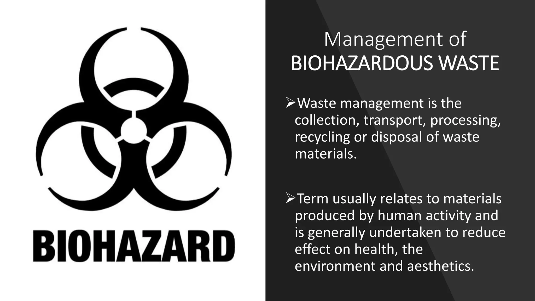 Biomedical waste management | PPT