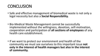 Biomedical waste management | PPT